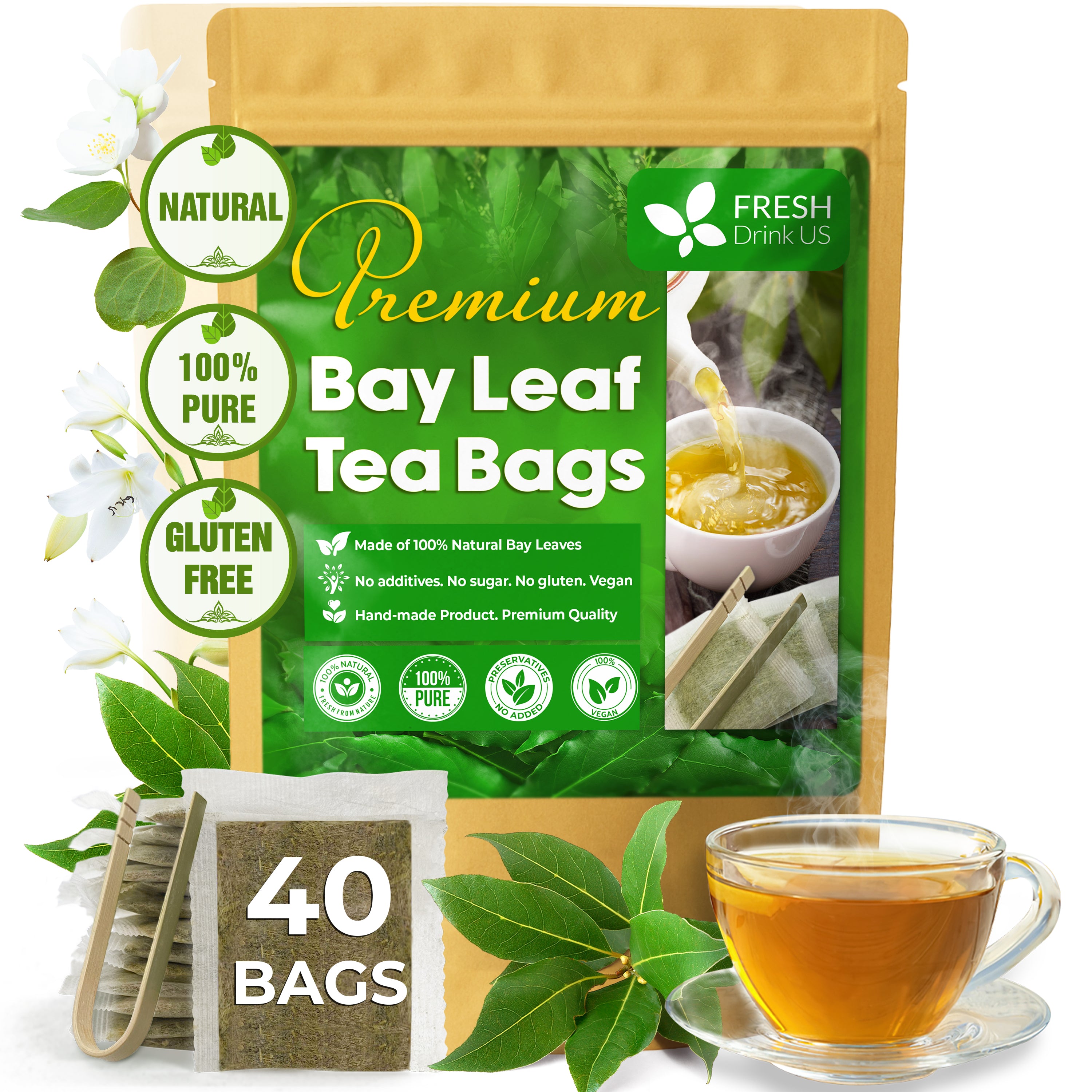 Premium Dried Bay Leaves, Tea Bags, Powder, Bay Leaves Spice, Whole ...