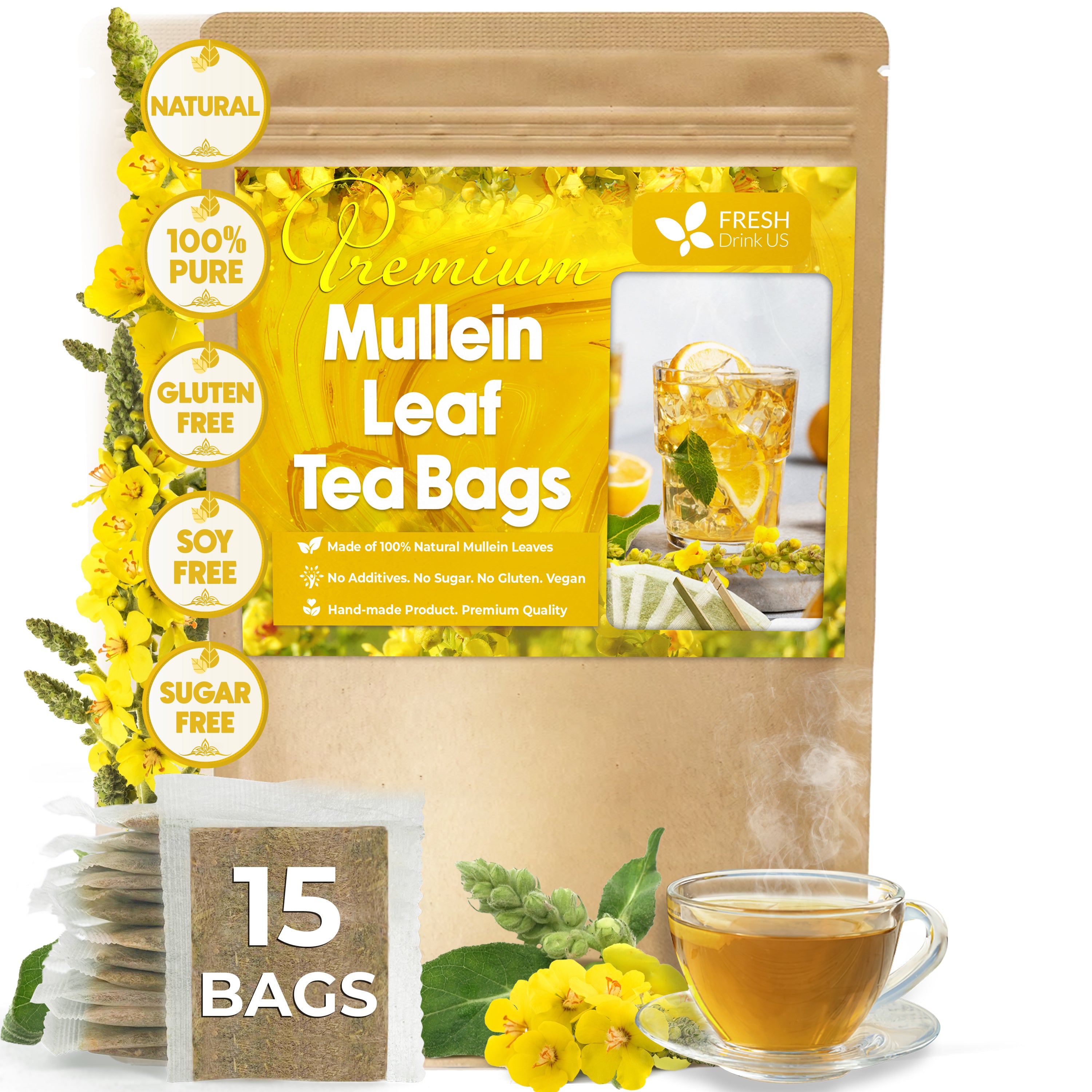 Organic Mullein Leaf Tea, 100% Natural from Mullein Leaves