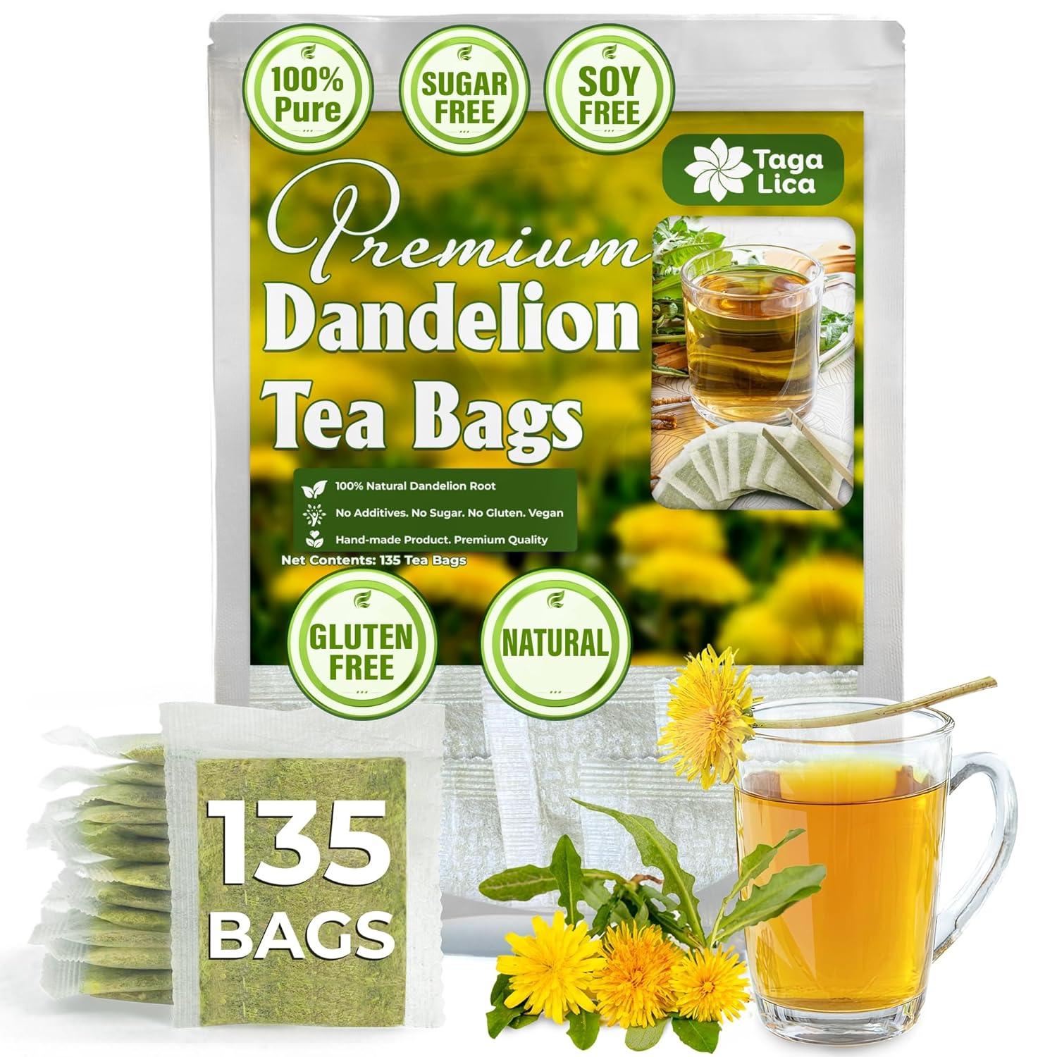 Dandelion Root Tea Bags, 100% Natural & Pure from Dandelion Root ...