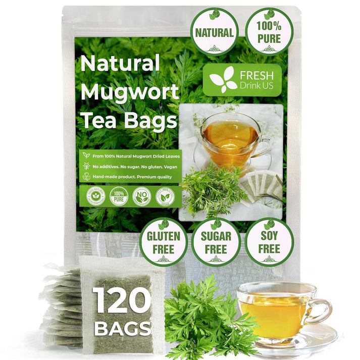 Mugwort Leaf Tea Bags, 100% Natural and Pure, Loose Leaf Mugwort Herbal Tea