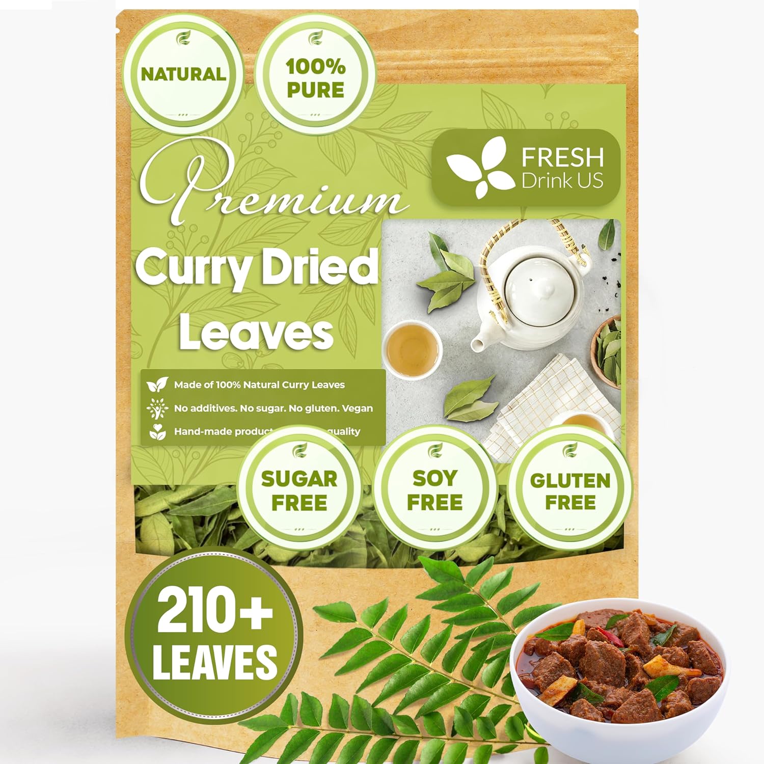 Premium Curry Leaves, 100% Natural, Hand-made, Wildcrafted, Indian ...